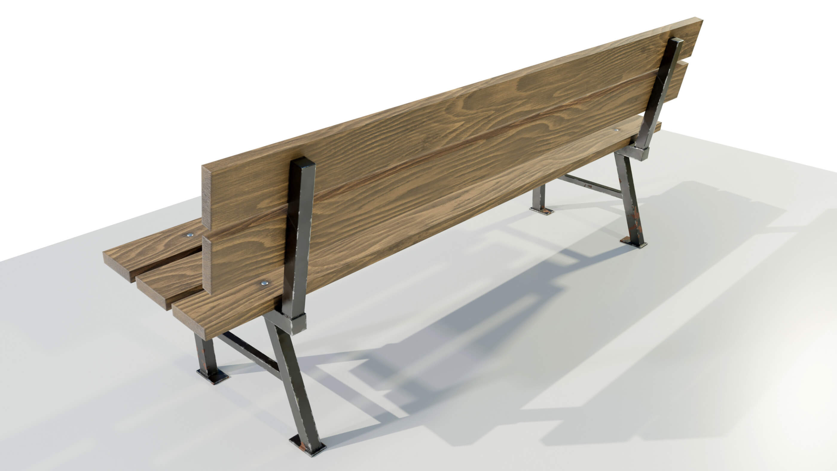Wood Metal Bench - 3D Model by 3Dmae