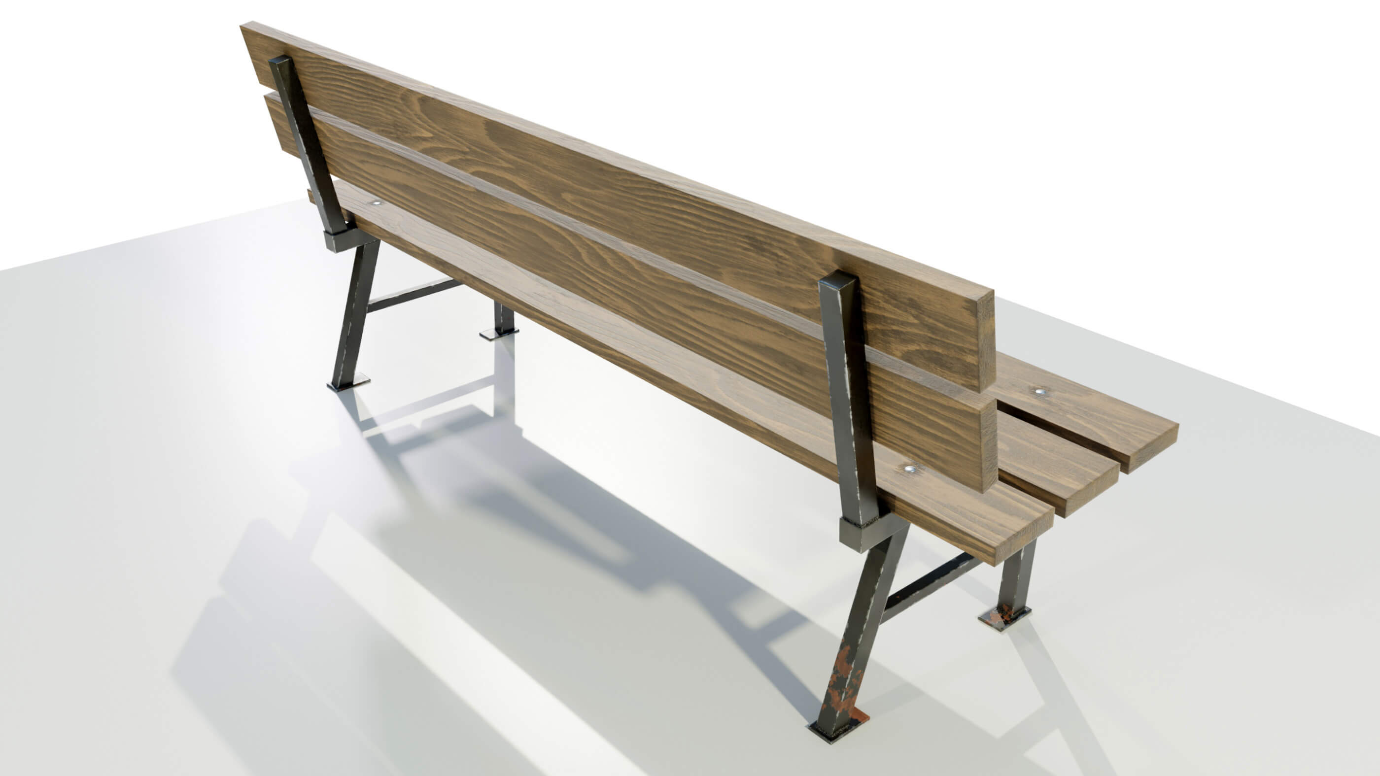 Wood Metal Bench - 3D Model by 3Dmae