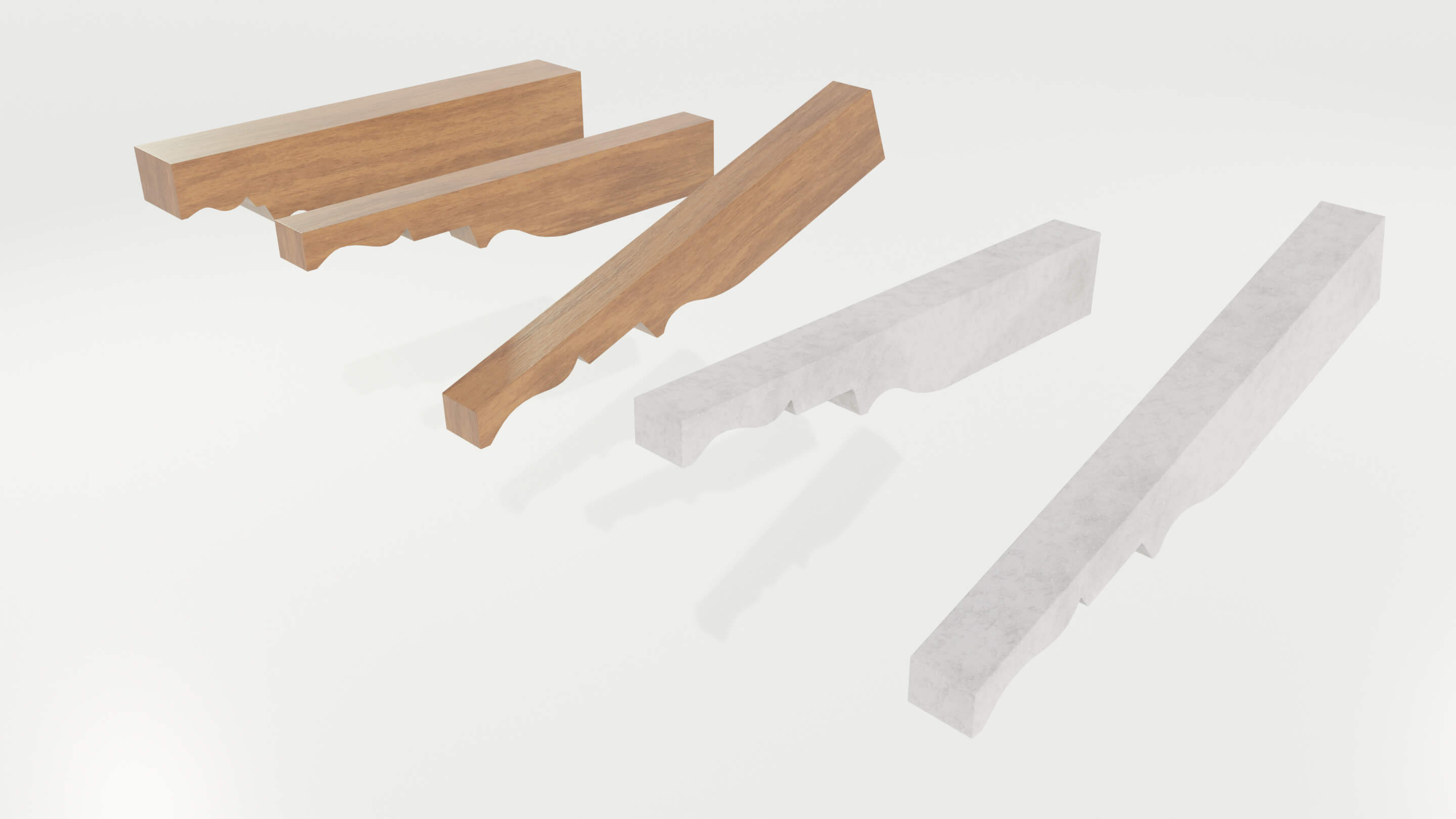 Wooden and Concrete Rafters - 3D Model by 3Dmae