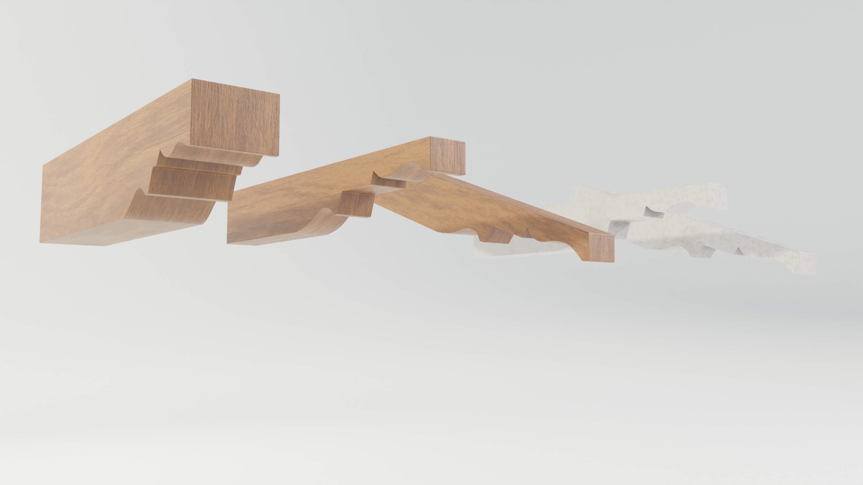 Wooden and Concrete Rafters - 3D Model by 3Dmae