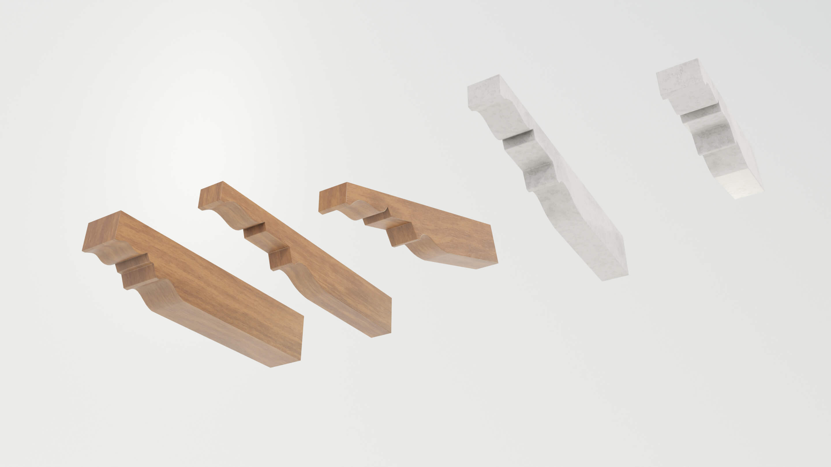 Wooden and Concrete Rafters - 3D Model by 3Dmae