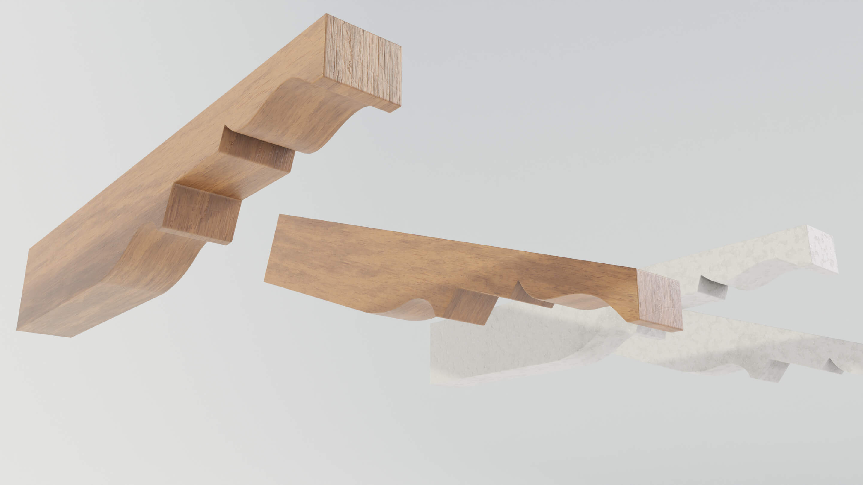 Wooden and Concrete Rafters - 3D Model by 3Dmae