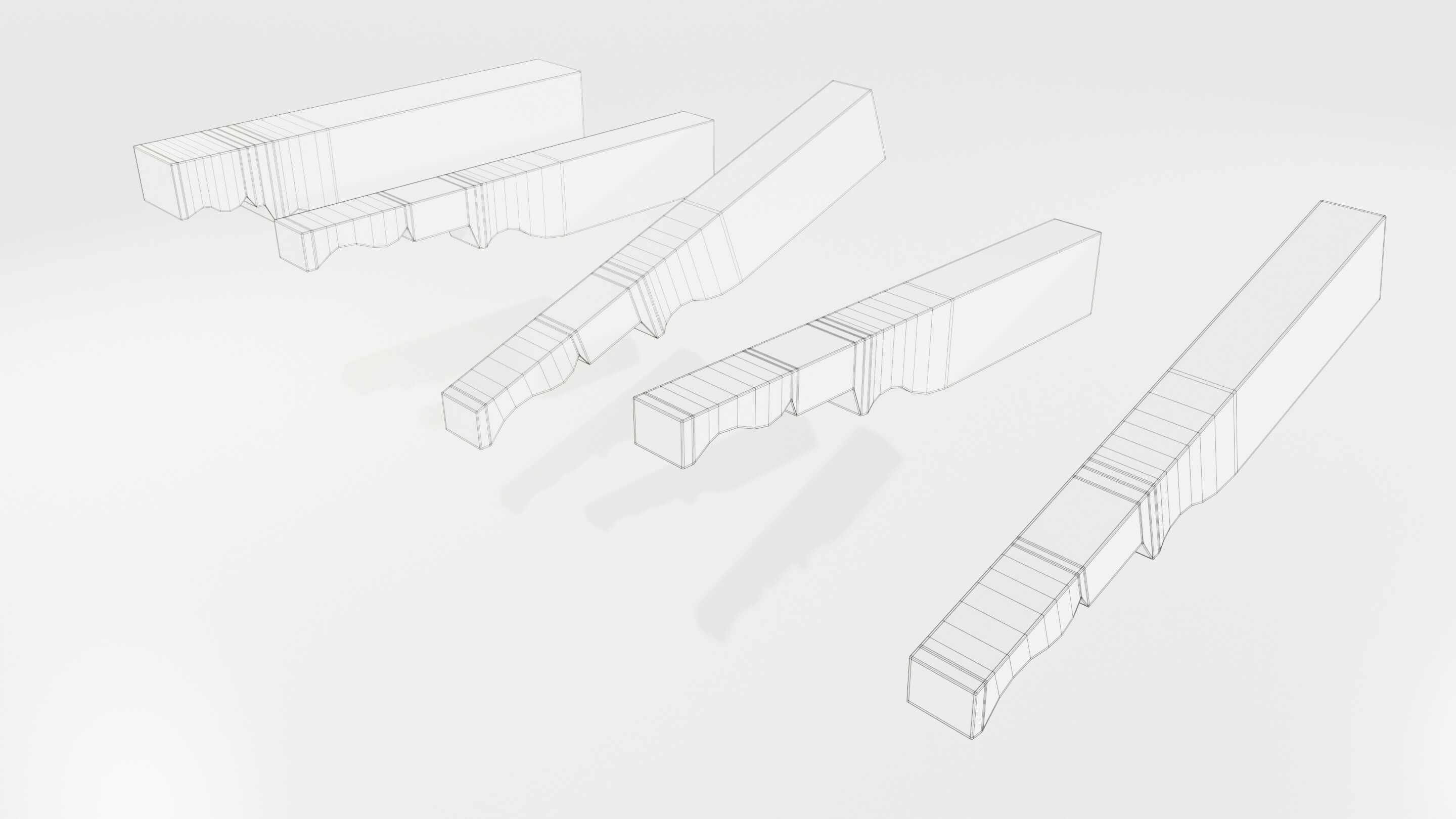 Wooden and Concrete Rafters - 3D Model by 3Dmae