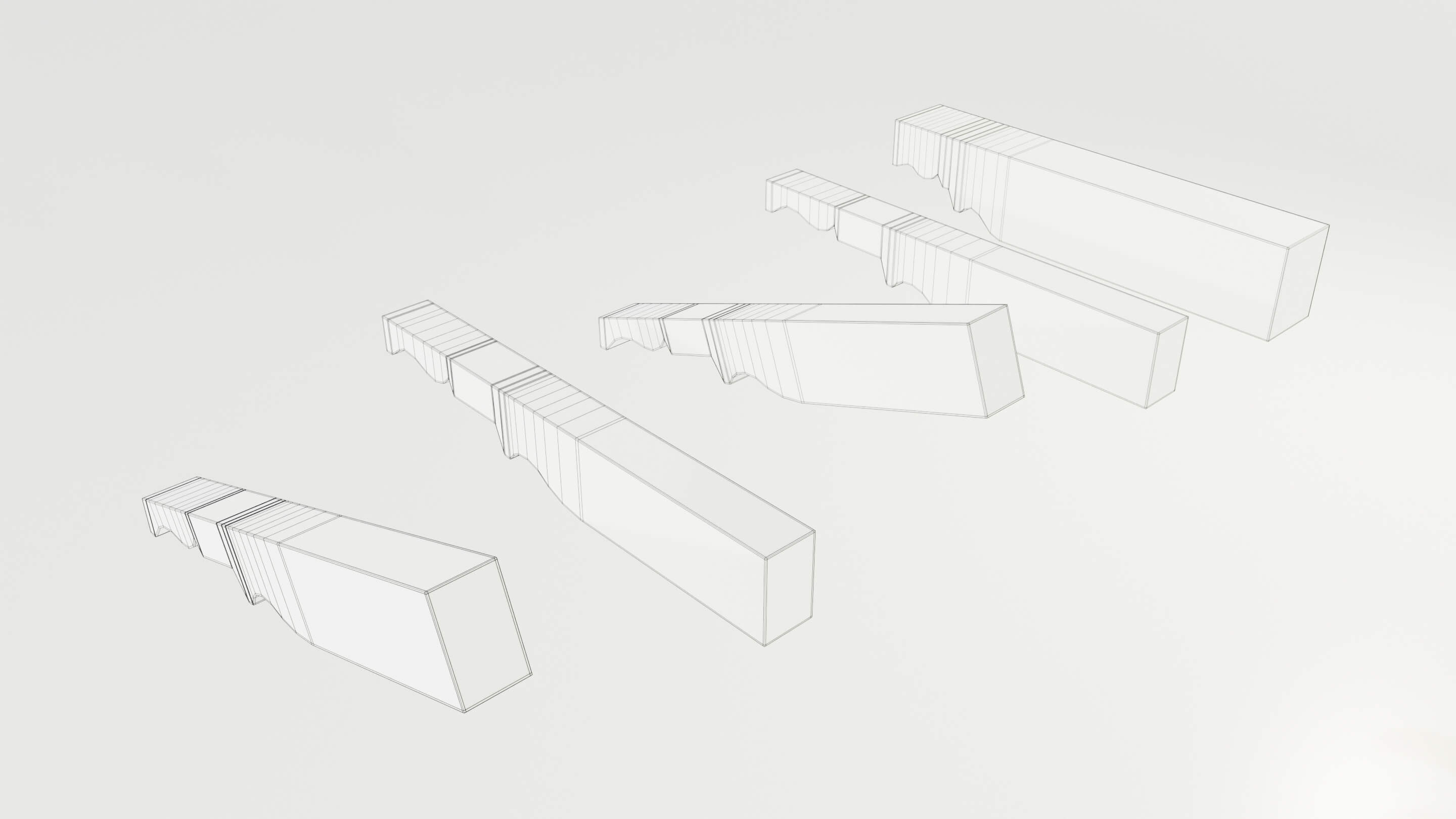 Wooden and Concrete Rafters - 3D Model by 3Dmae