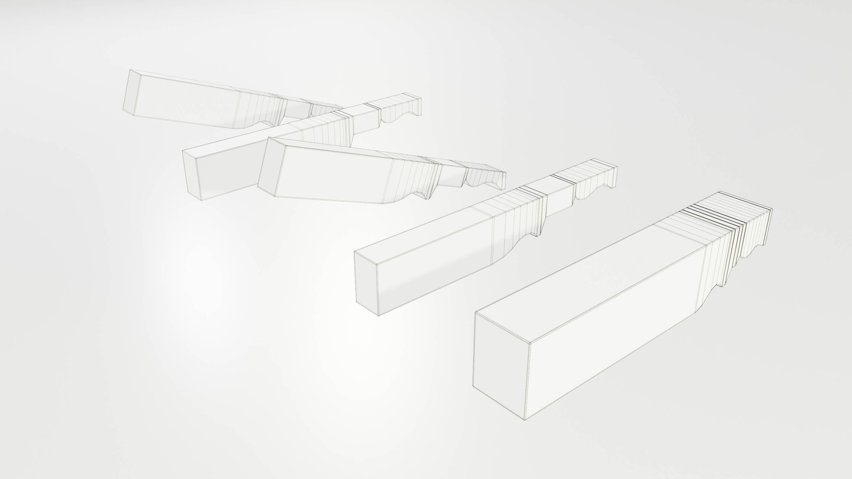 Wooden and Concrete Rafters - 3D Model by 3Dmae