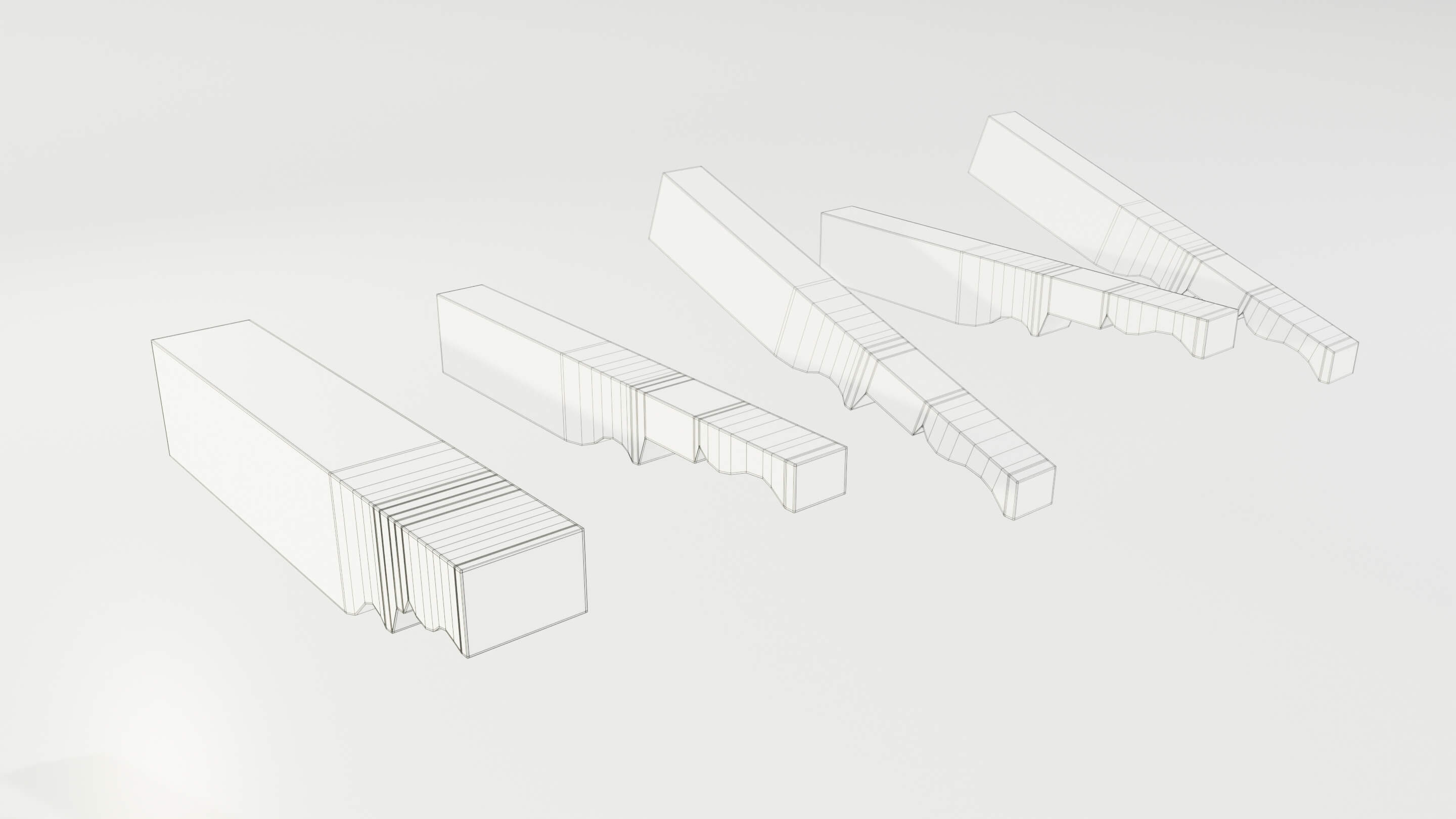 Wooden and Concrete Rafters - 3D Model by 3Dmae