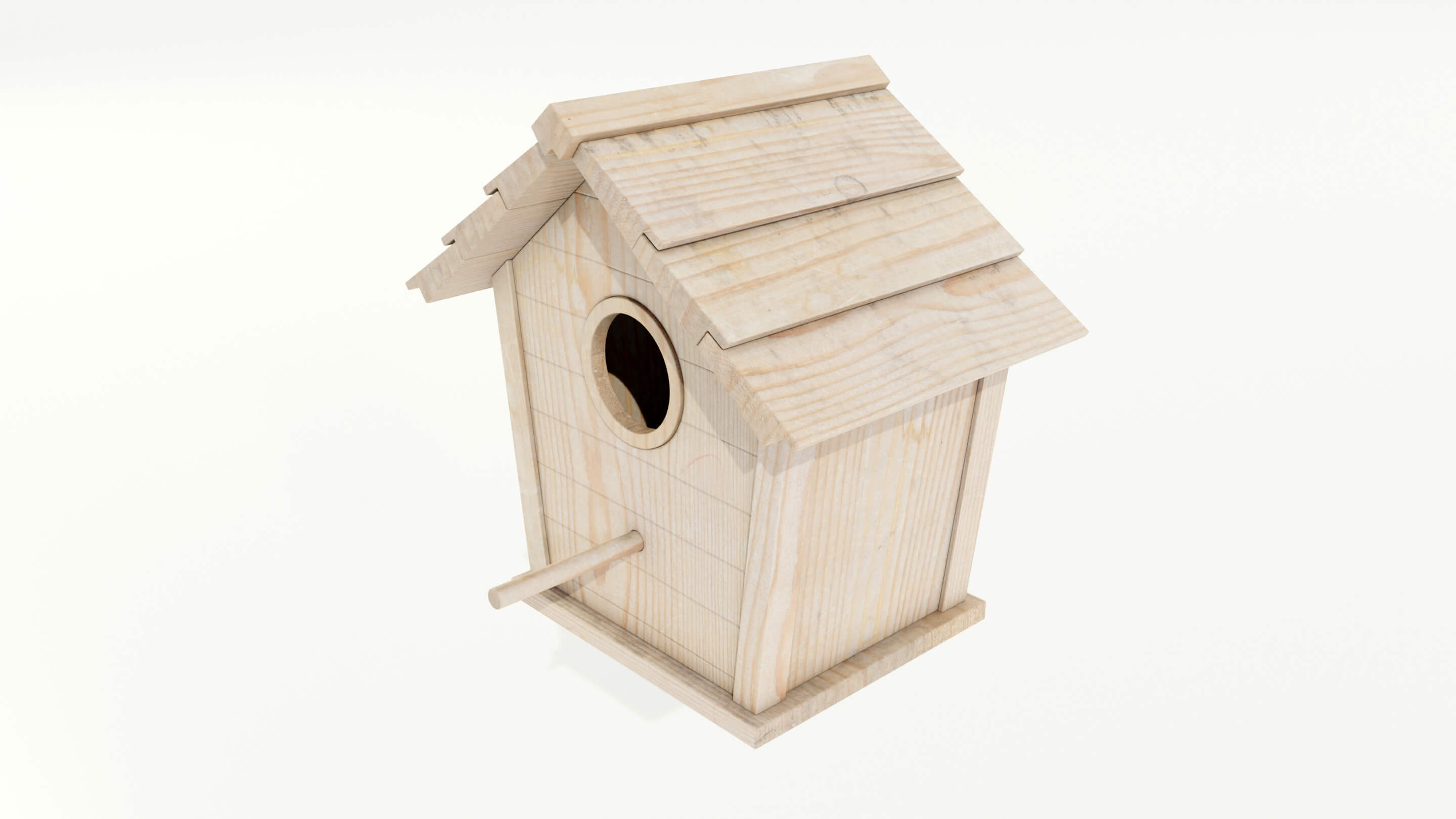 Wooden Birdhouse - 3D Model by 3Dmae