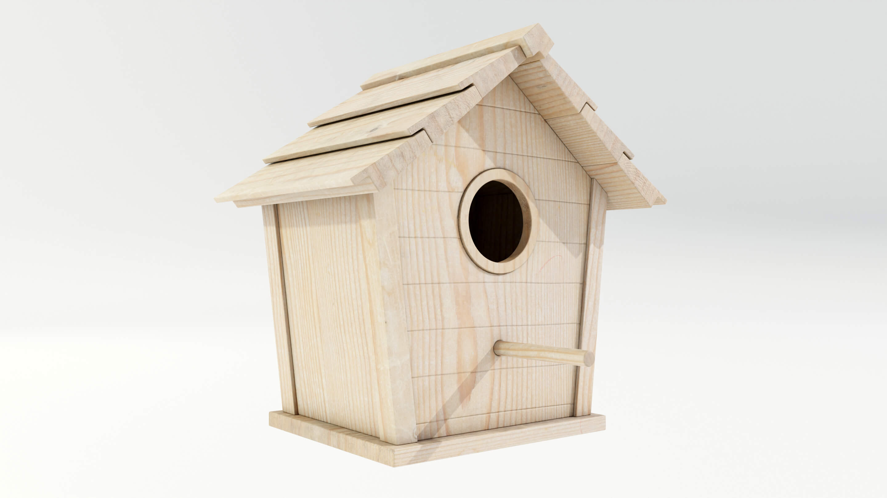 Wooden Birdhouse - 3D Model by 3Dmae