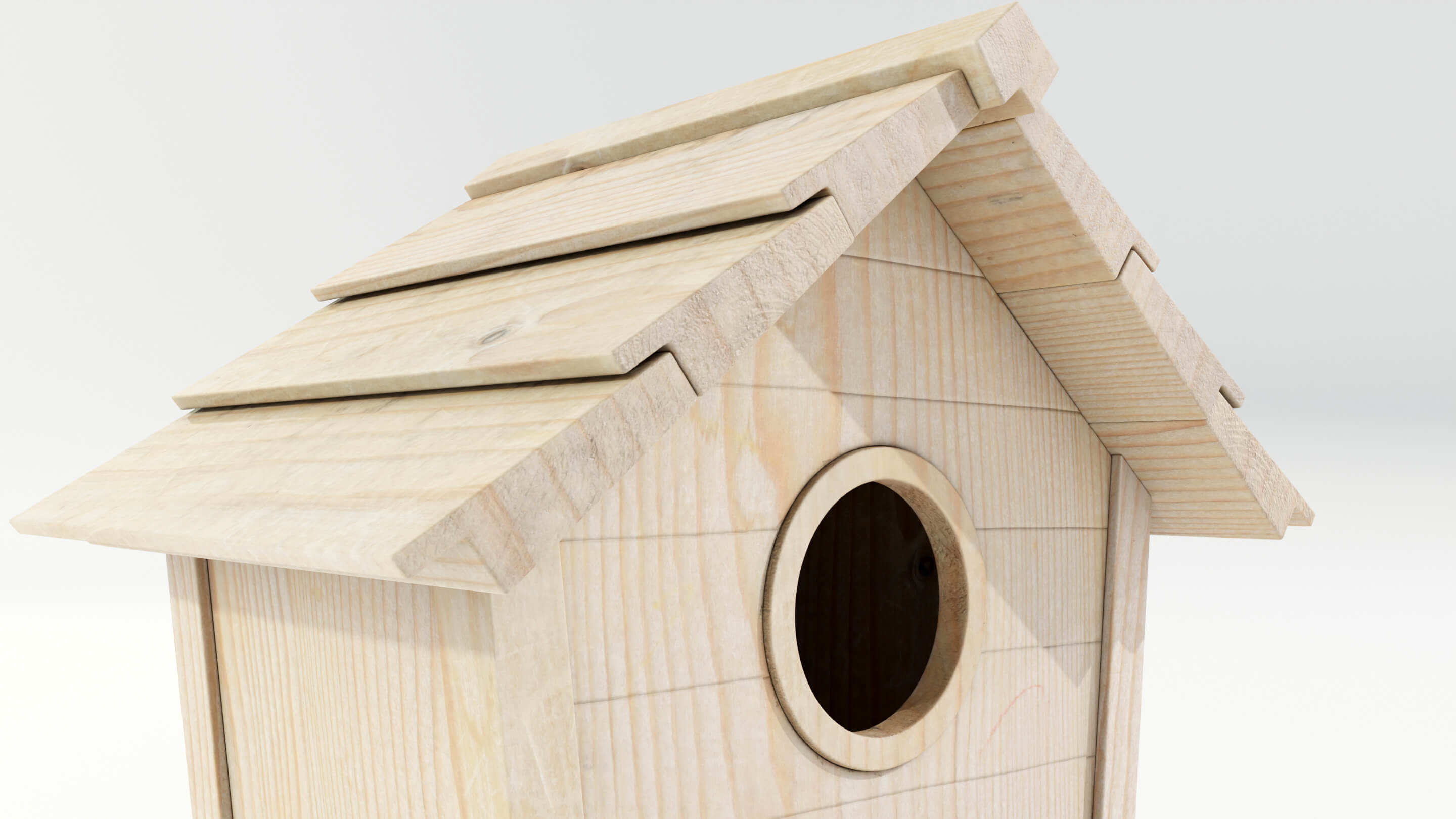 Wooden Birdhouse - 3D Model by 3Dmae