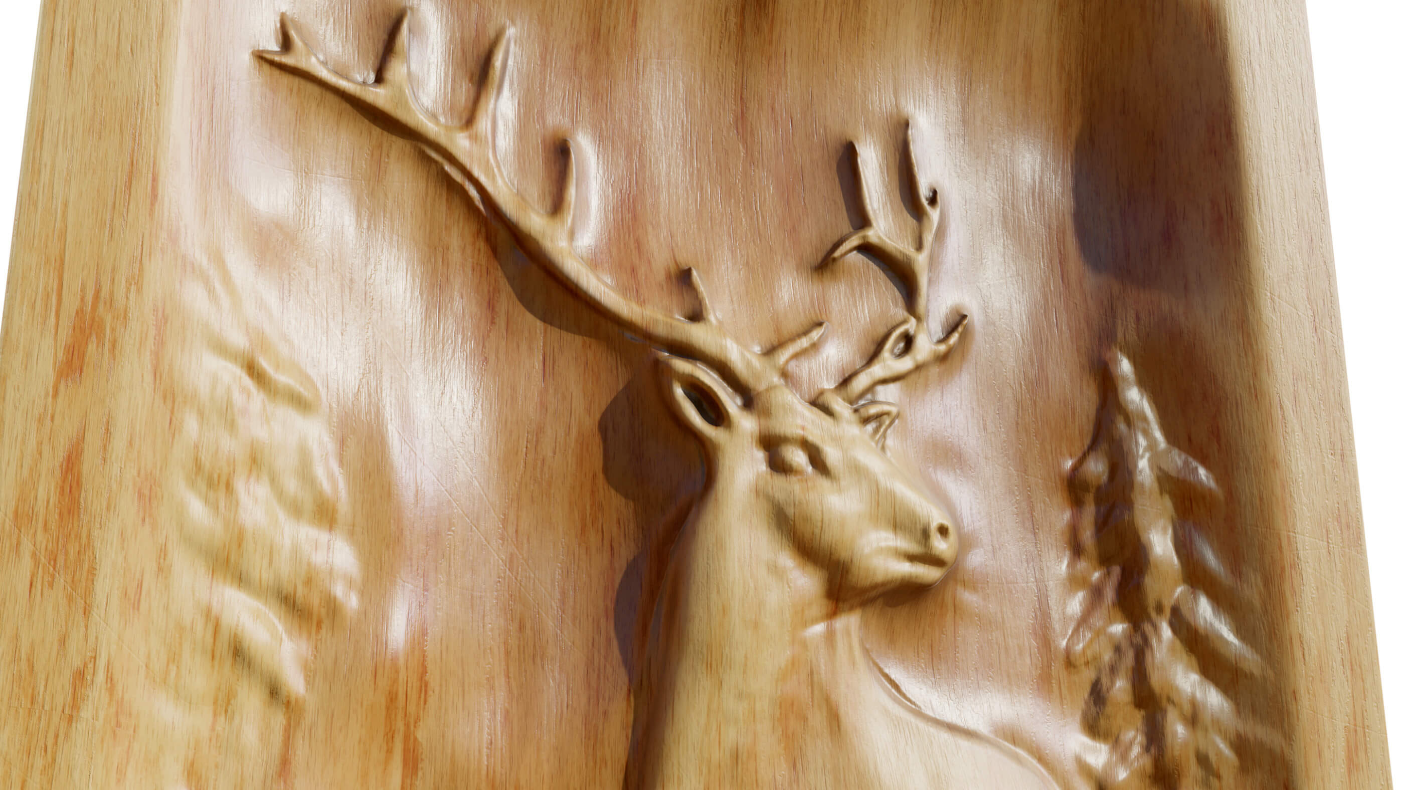 Wooden Deer Carved Board - 3D Model by 3Dmae