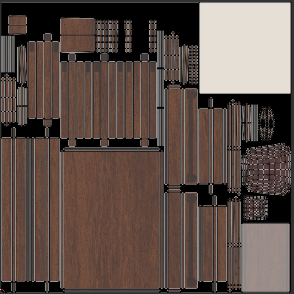 Wooden Dining Table - 3D Model by 3Dmae