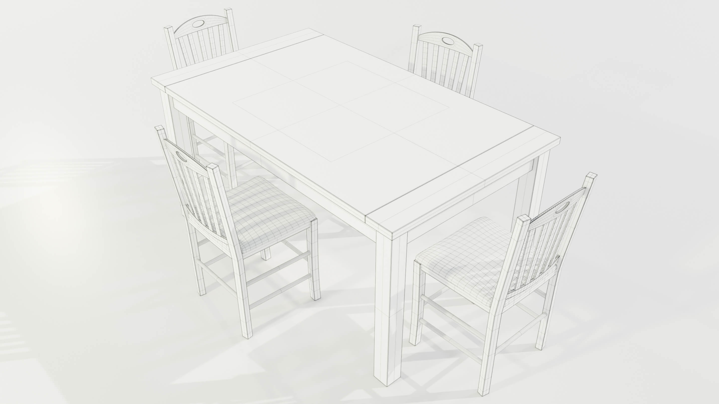 Wooden Dining Table - 3D Model by 3Dmae