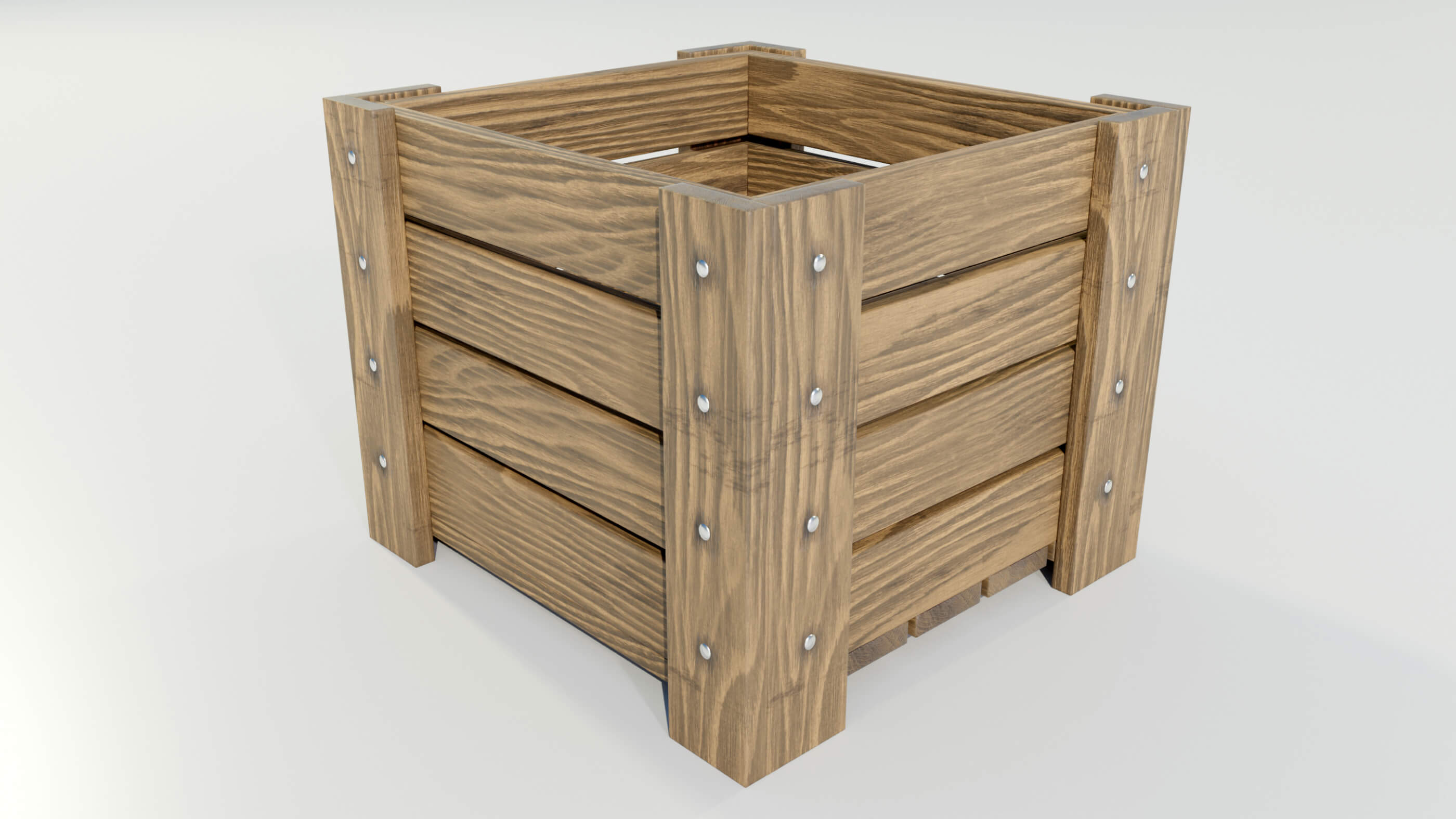 Wooden Planter - 3D Model by 3Dmae