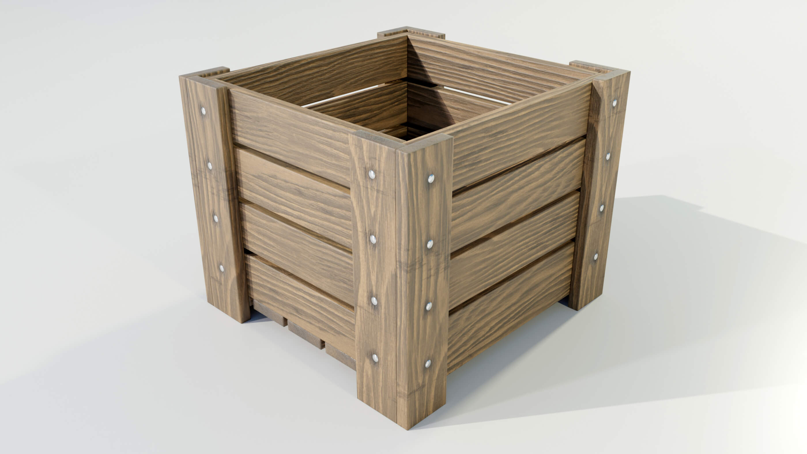 Wooden Planter - 3D Model by 3Dmae