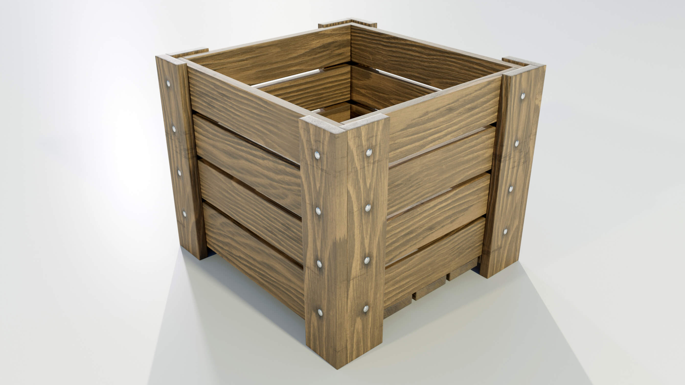 Wooden Planter - 3D Model by 3Dmae