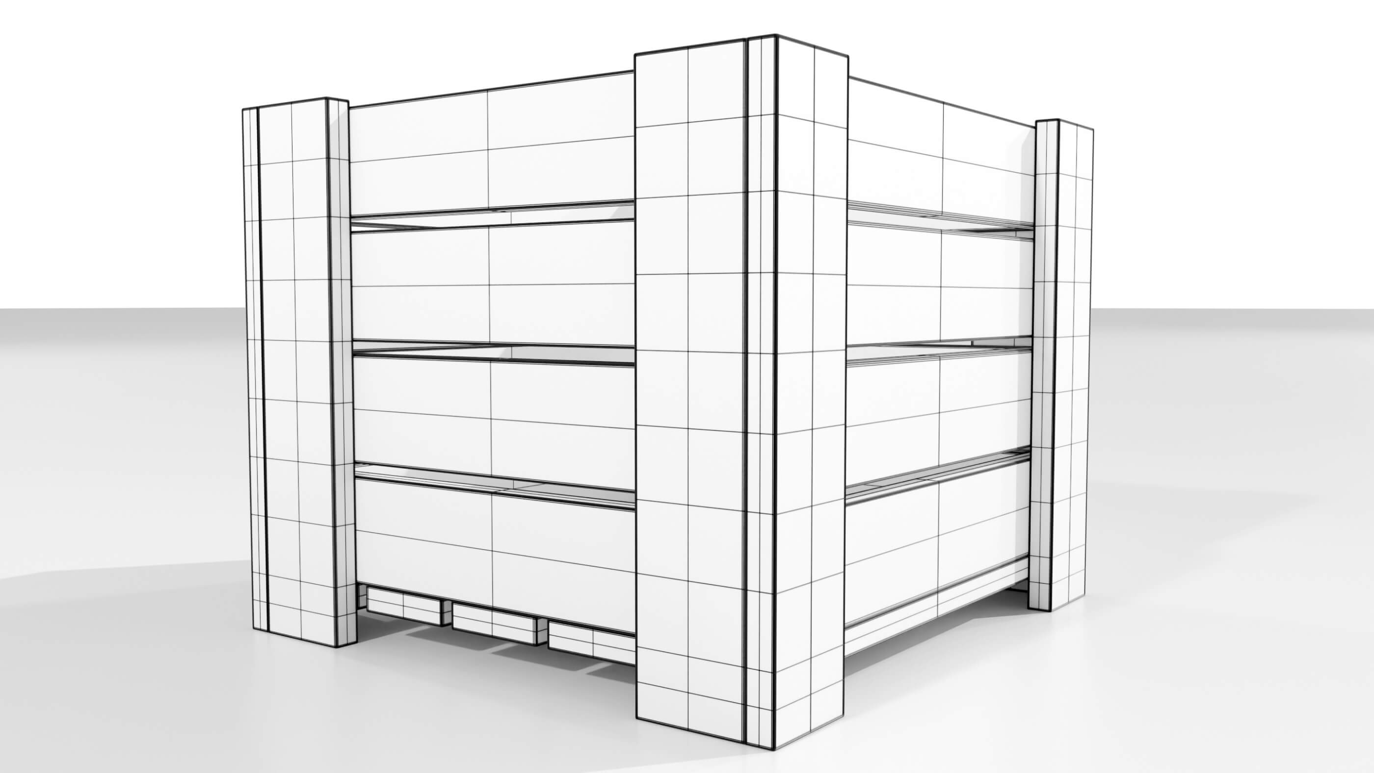 Wooden Planter - 3D Model by 3Dmae