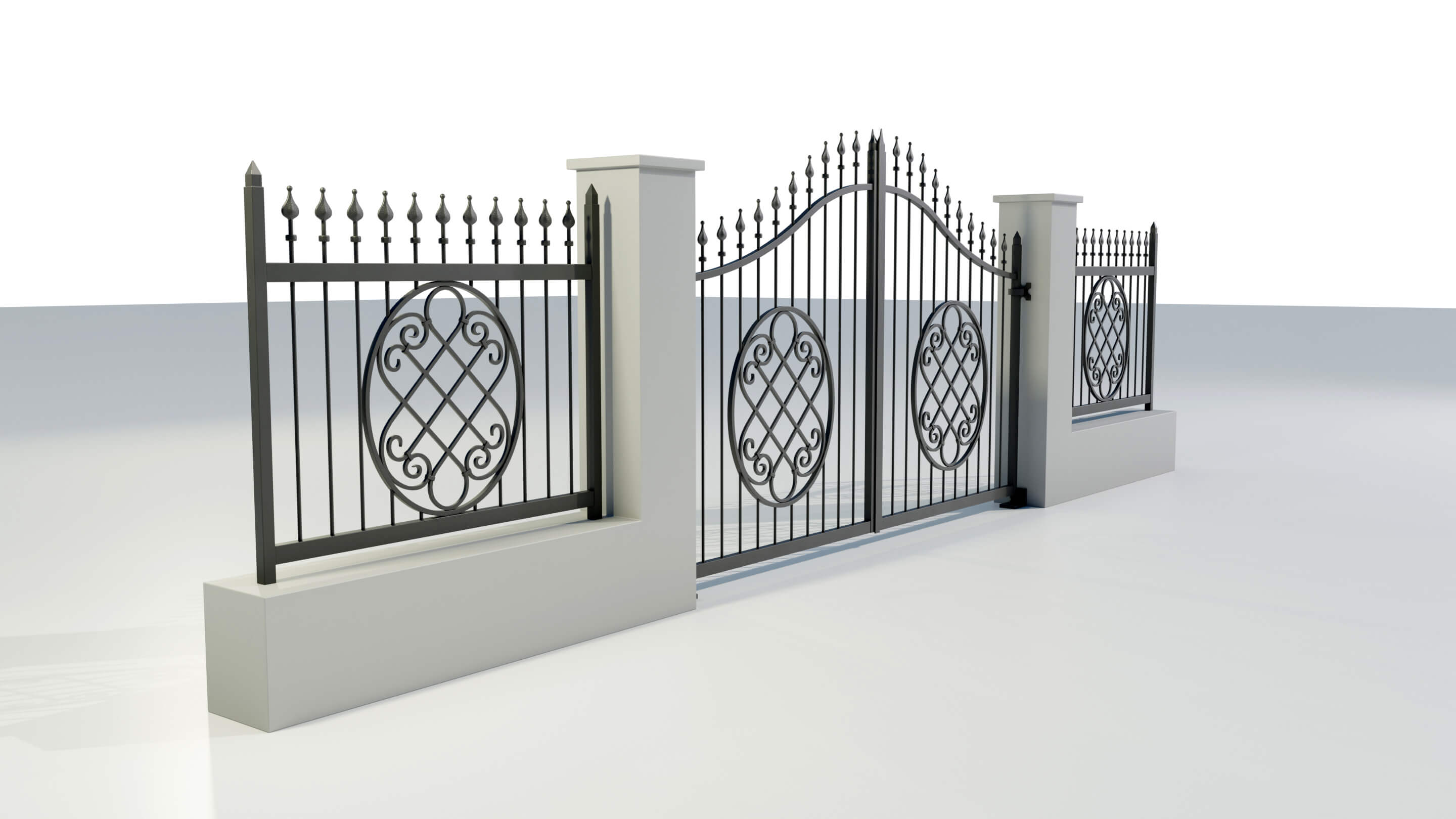 Wrought Iron Gate 5 - 3D Model by 3Dmae