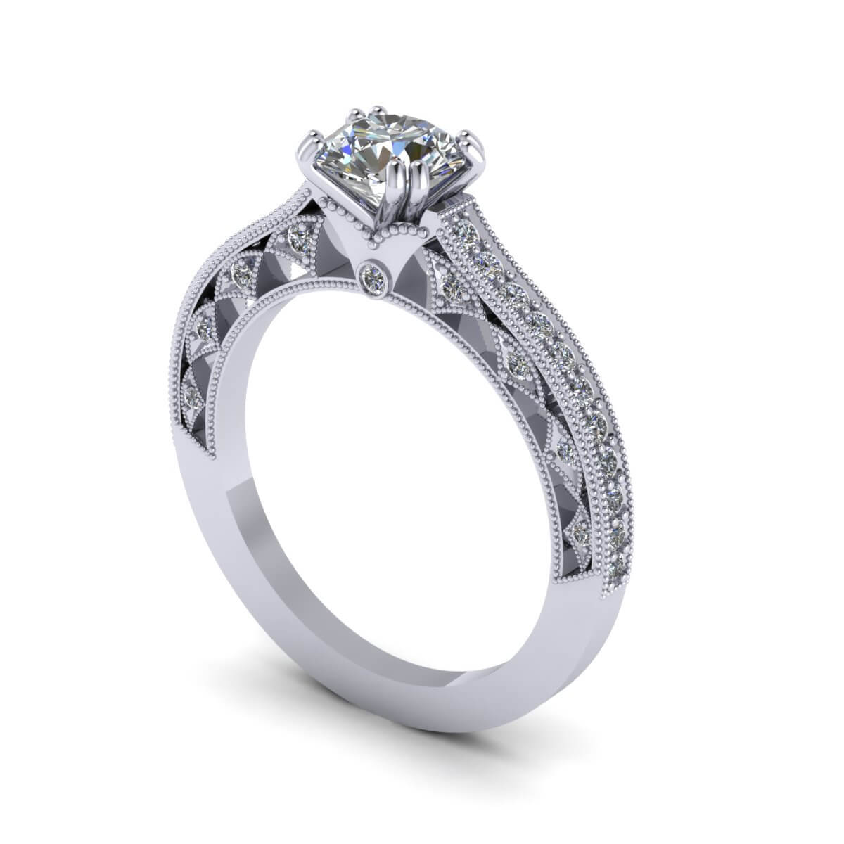 Solitaire Diamond Ring R14 - 3D Print Model by 3DMaster168