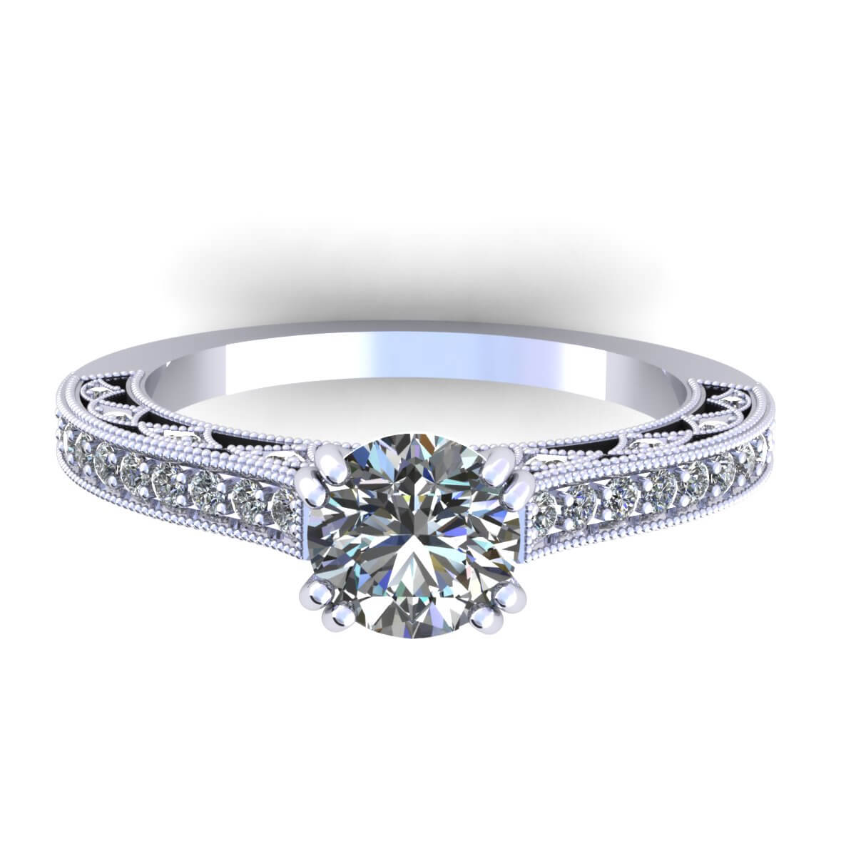 Solitaire Diamond Ring R14 - 3D Print Model by 3DMaster168