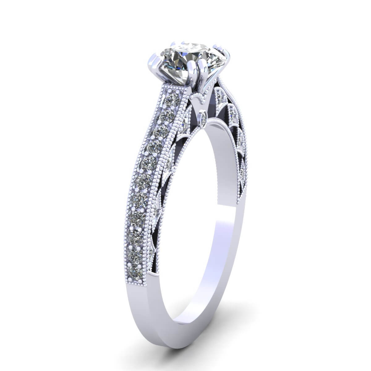 Solitaire Diamond Ring R14 - 3D Print Model by 3DMaster168