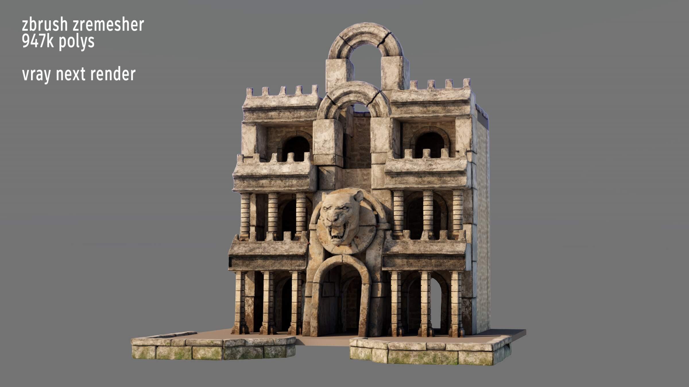 Ancient Temple Entrance - 3D Model by 3Dmatic