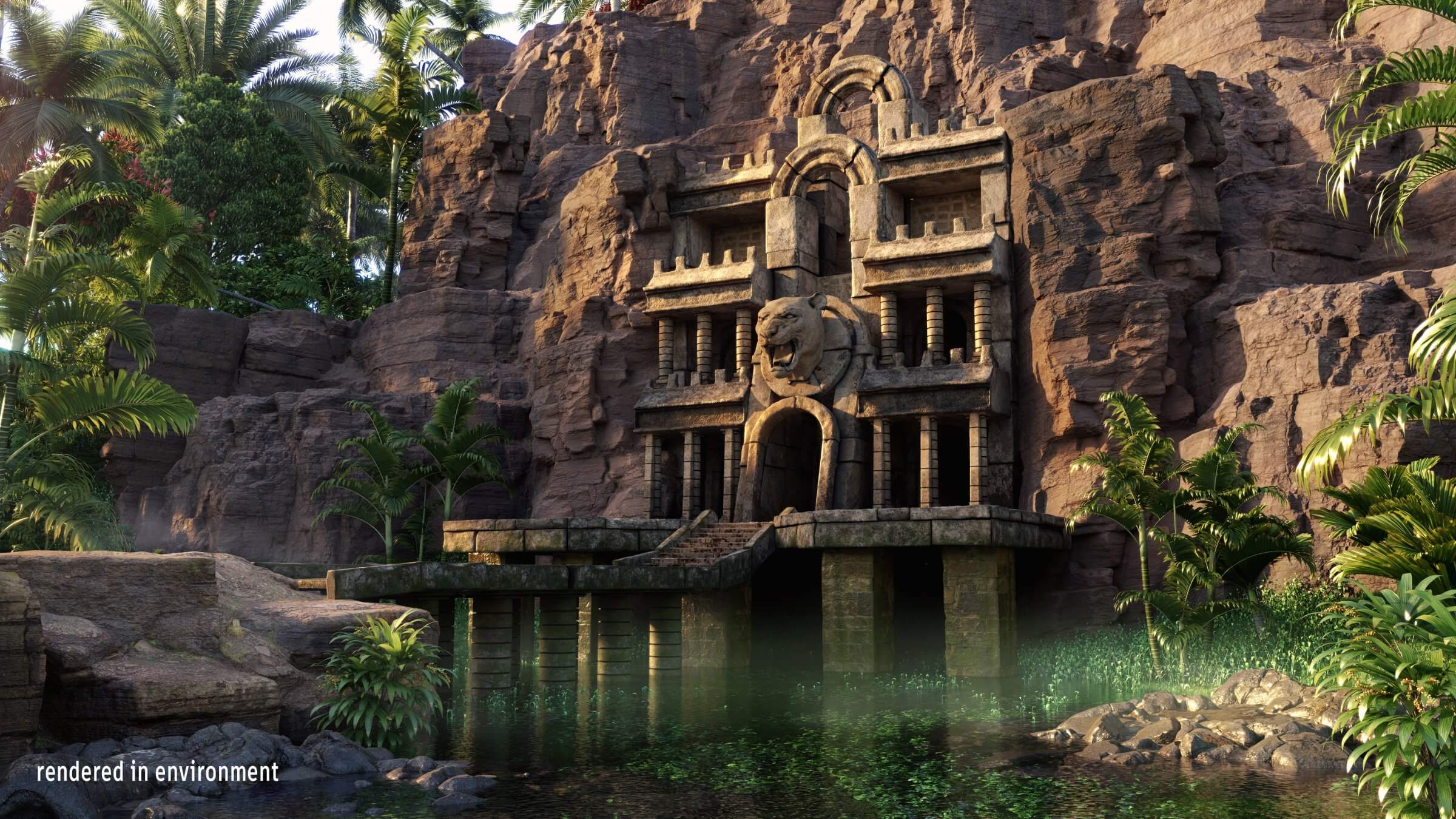 Ancient Temple Entrance - 3D Model by 3Dmatic