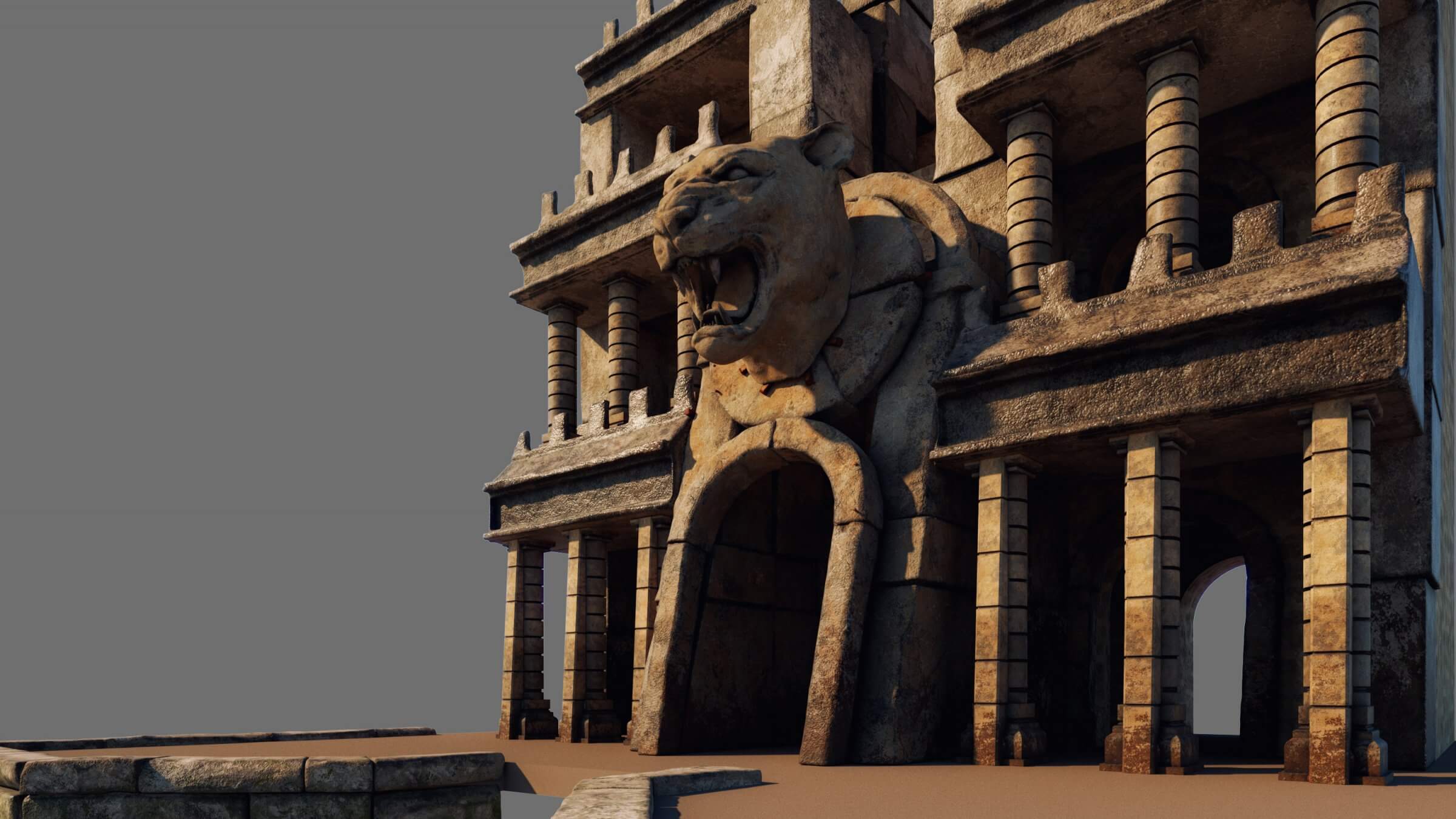 Ancient Temple Entrance - 3D Model by 3Dmatic