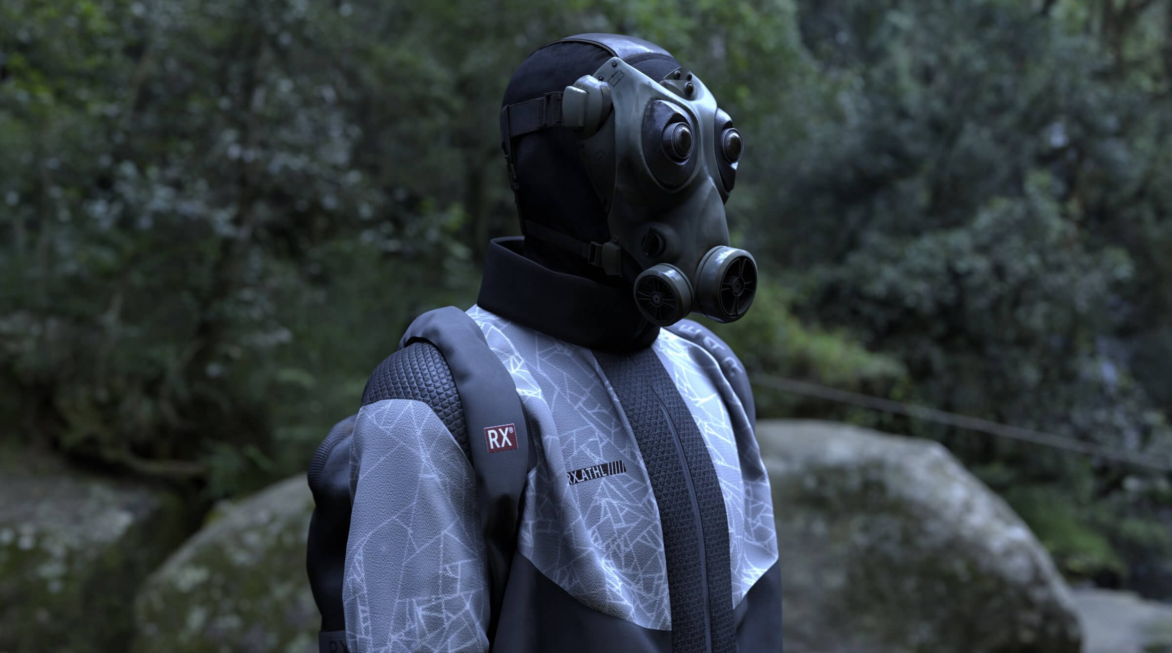 Post-Apocalyptic Survivor Character with Gas Mask 3D Model by 3Dmatic