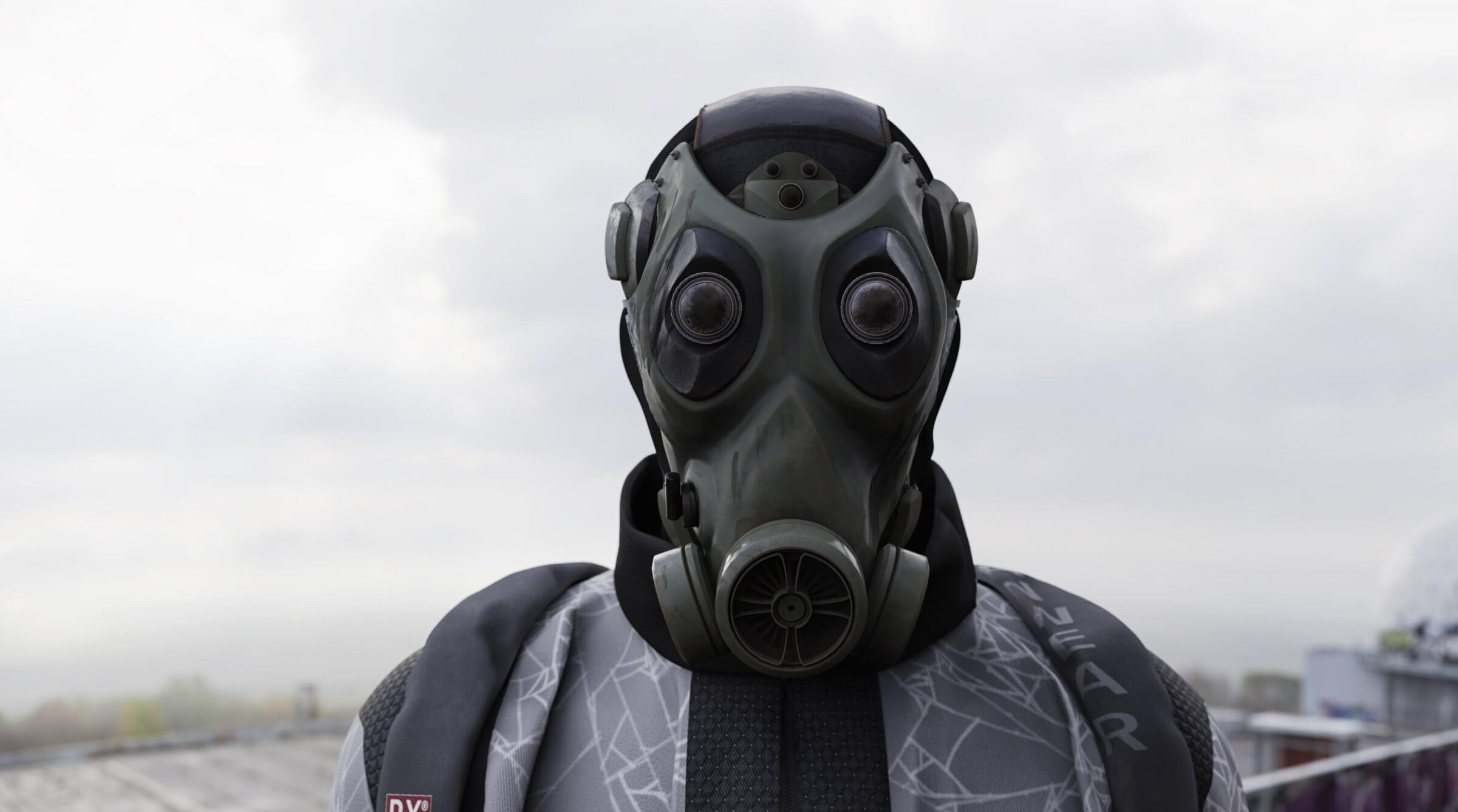 Post-Apocalyptic Survivor Character with Gas Mask 3D Model by 3Dmatic