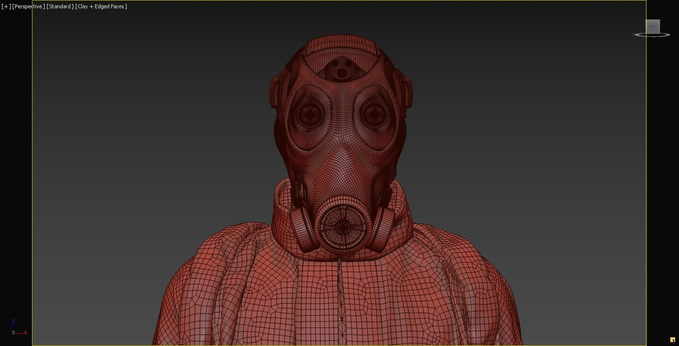 Post-Apocalyptic Survivor Character with Gas Mask 3D Model by 3Dmatic