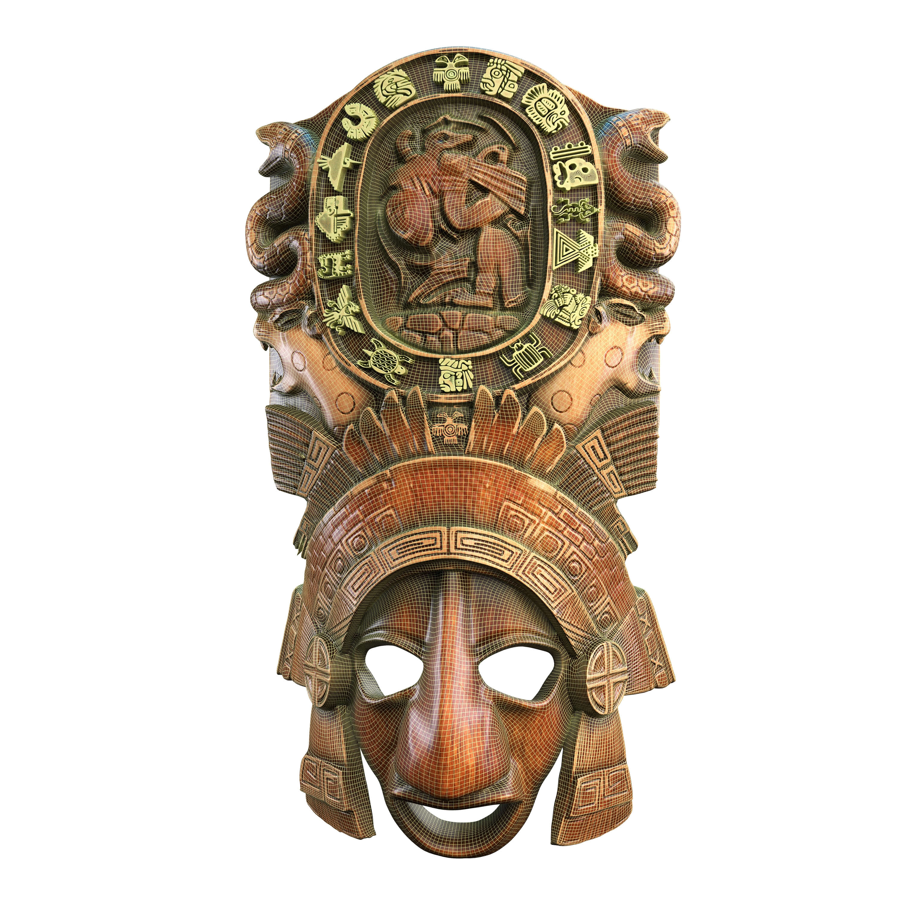 Maya Indians Mask - 3D Model by 3dmechanic