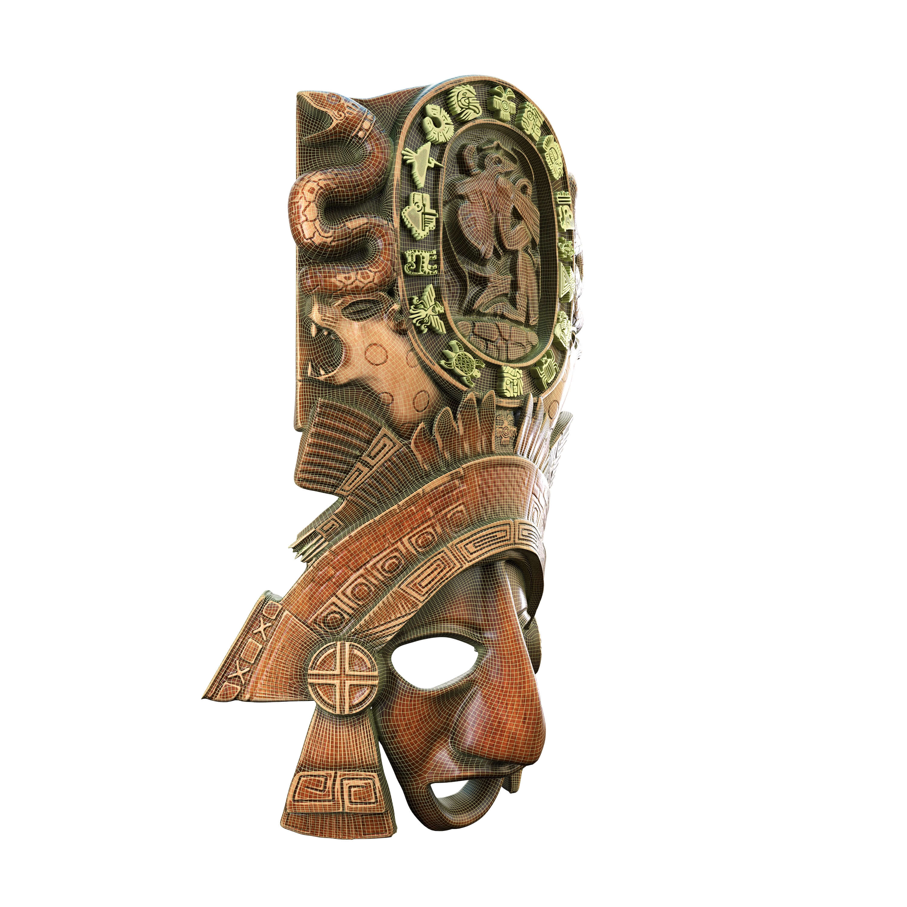 Maya Indians Mask - 3D Model by 3dmechanic