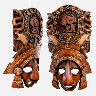 Maya Indians Mask - 3D Model by 3dmechanic
