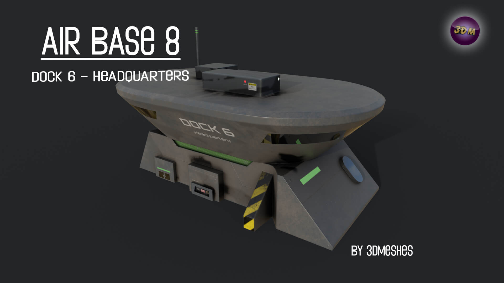 Air Base 8 - Dock 6 Headquarters - PBR Lowploly 3D Model by 3dmeshes