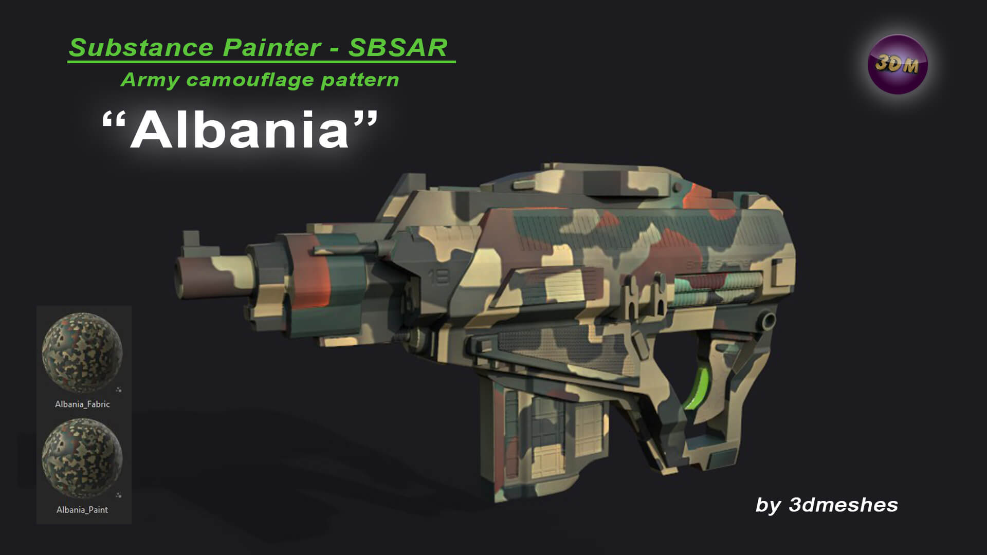 Albania - Army Camouflage Pattern - Sbsar 3D Texture by 3dmeshes