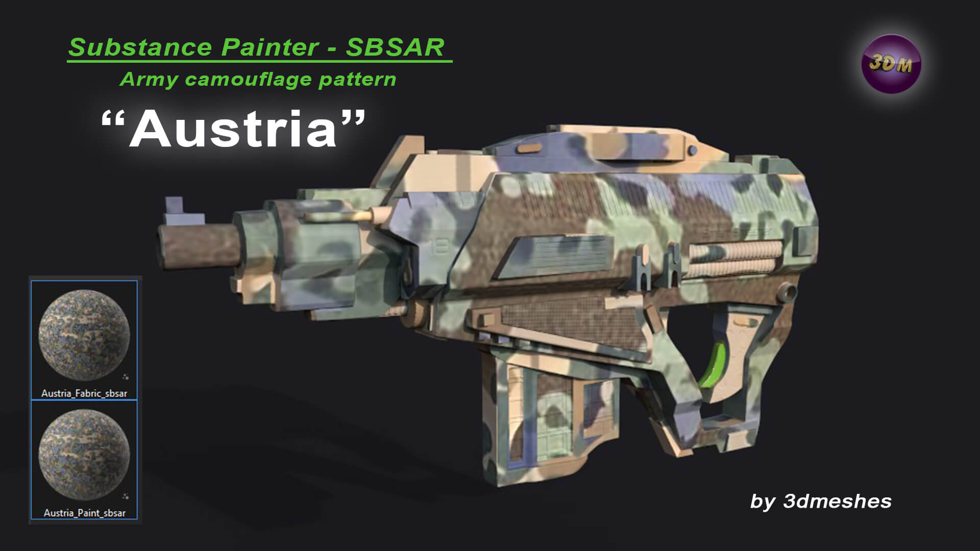 Austria - Army Camouflage Pattern - Sbsar Material Free 3D Texture by ...
