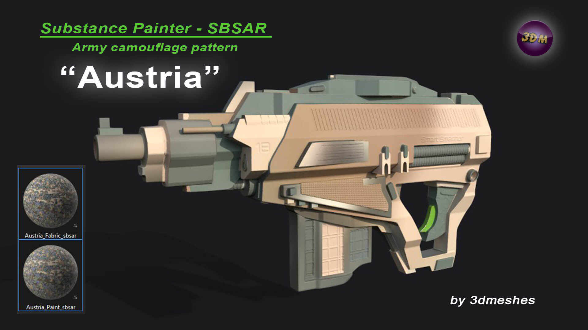 Austria - Army Camouflage Pattern - Sbsar Material 3D Texture by 3dmeshes