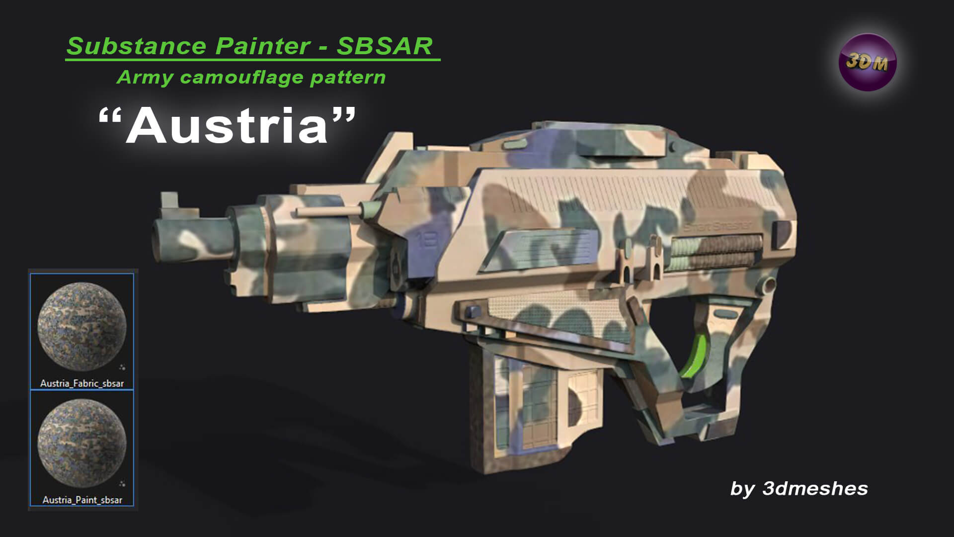 Austria - Army Camouflage Pattern - Sbsar Material 3D Texture by 3dmeshes