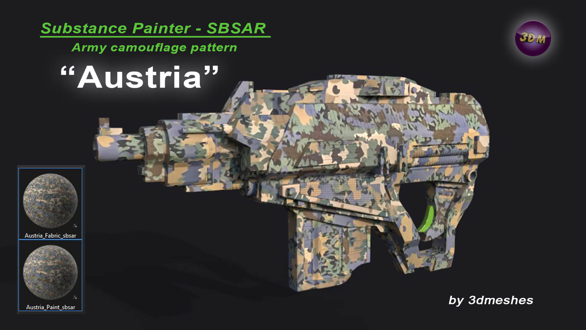 Austria - Army Camouflage Pattern - Sbsar Material Free 3D Texture by ...