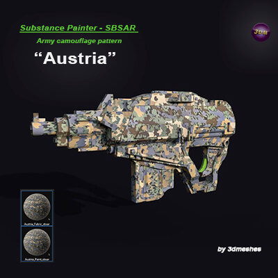 Austria - Army Camouflage Pattern - Sbsar Material Free 3D Texture by ...