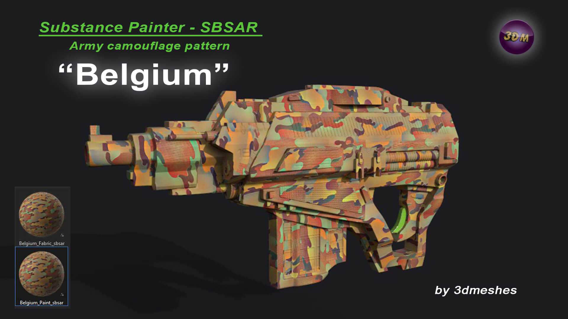 Belgium - Army Camouflage Pattern - Sbsar Material Free 3D Texture by ...