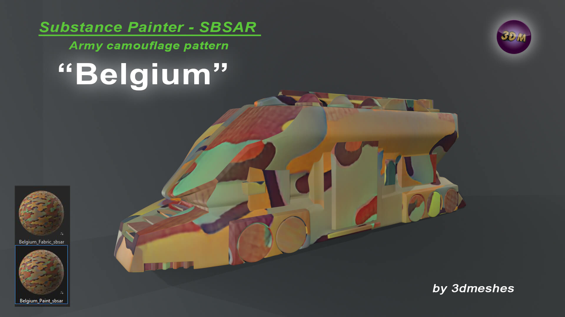 Belgium - Army Camouflage Pattern - Sbsar Material Free 3D Texture by ...