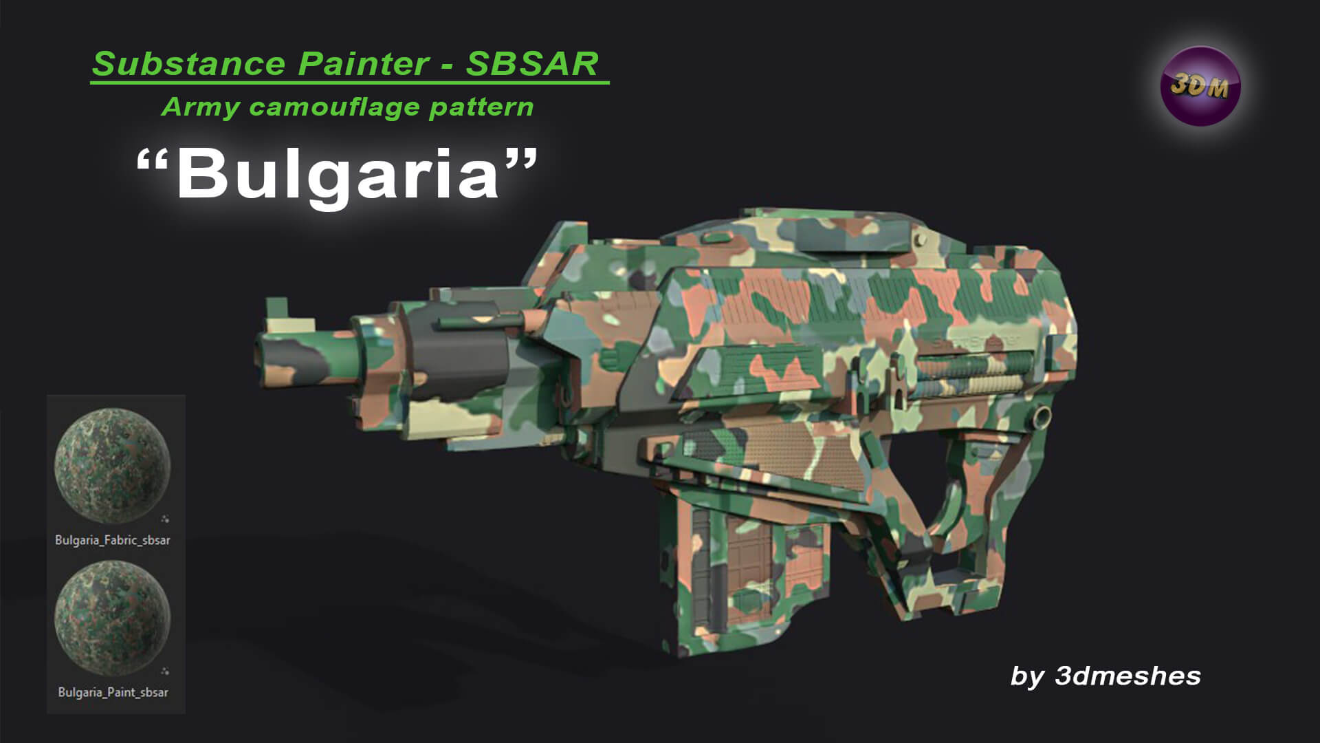 Bulgaria - Army Camouflage Pattern - Sbsar Material 3D Texture by 3dmeshes