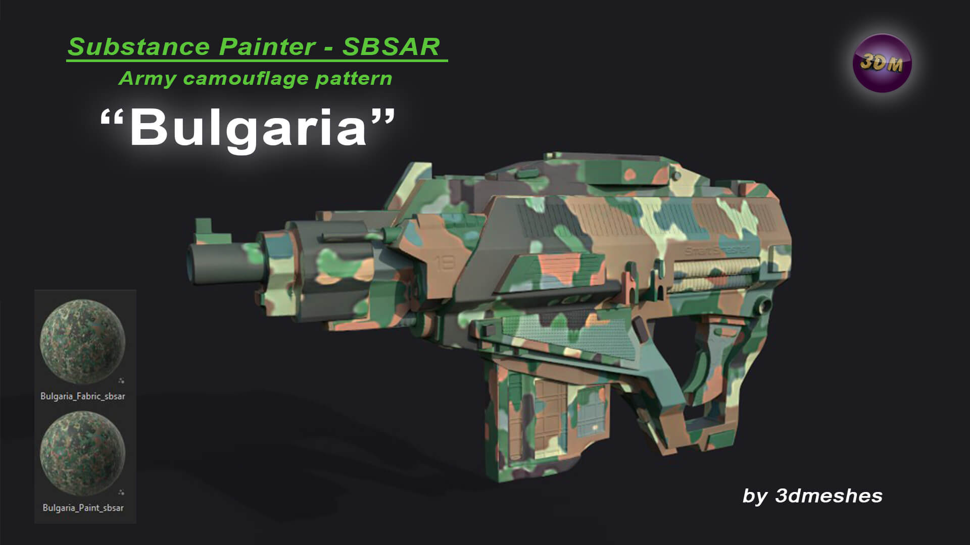 Bulgaria - Army Camouflage Pattern - Sbsar Material 3D Texture by 3dmeshes
