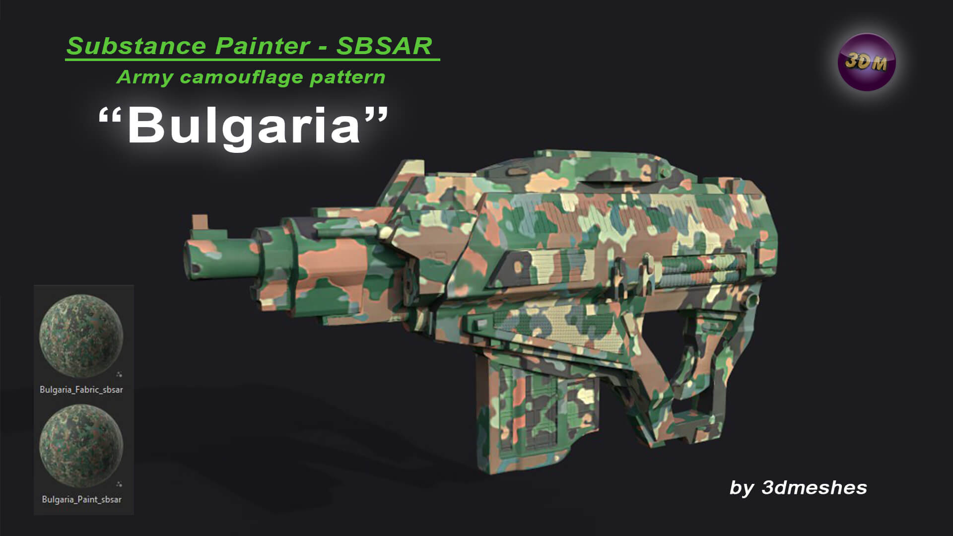 Bulgaria - Army Camouflage Pattern - Sbsar Material 3D Texture by 3dmeshes