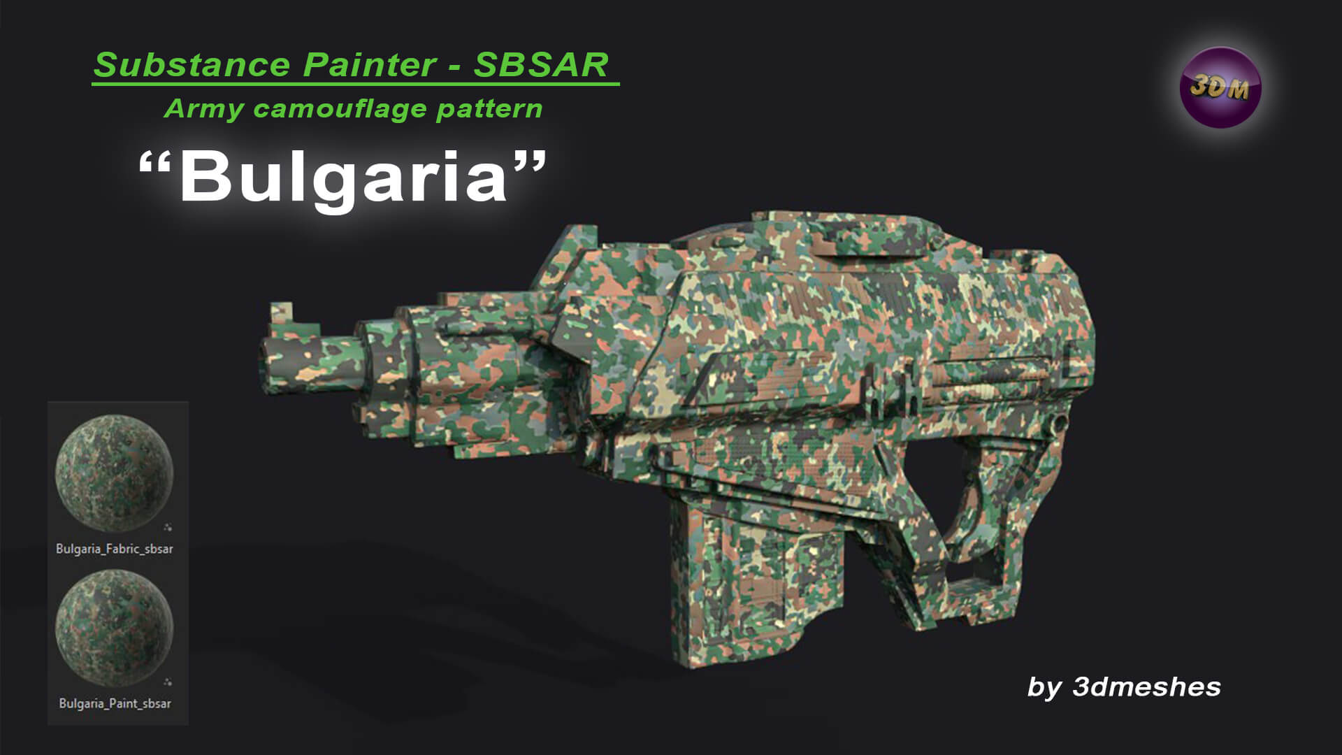 Bulgaria - Army Camouflage Pattern - Sbsar Material 3D Texture by 3dmeshes