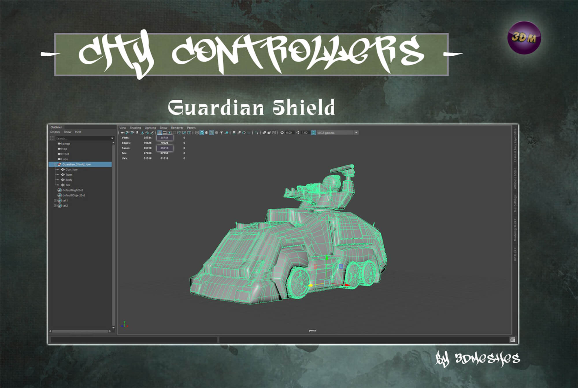 City Controllers - Guardian Shield - PBR 3D Model by 3dmeshes