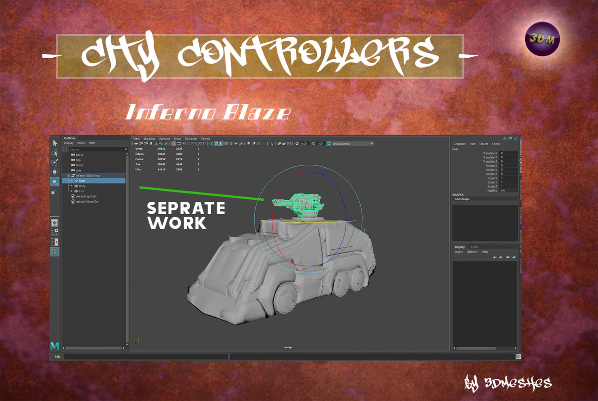 City Controllers - Inferno Blaze - PBR 3D Model by 3dmeshes