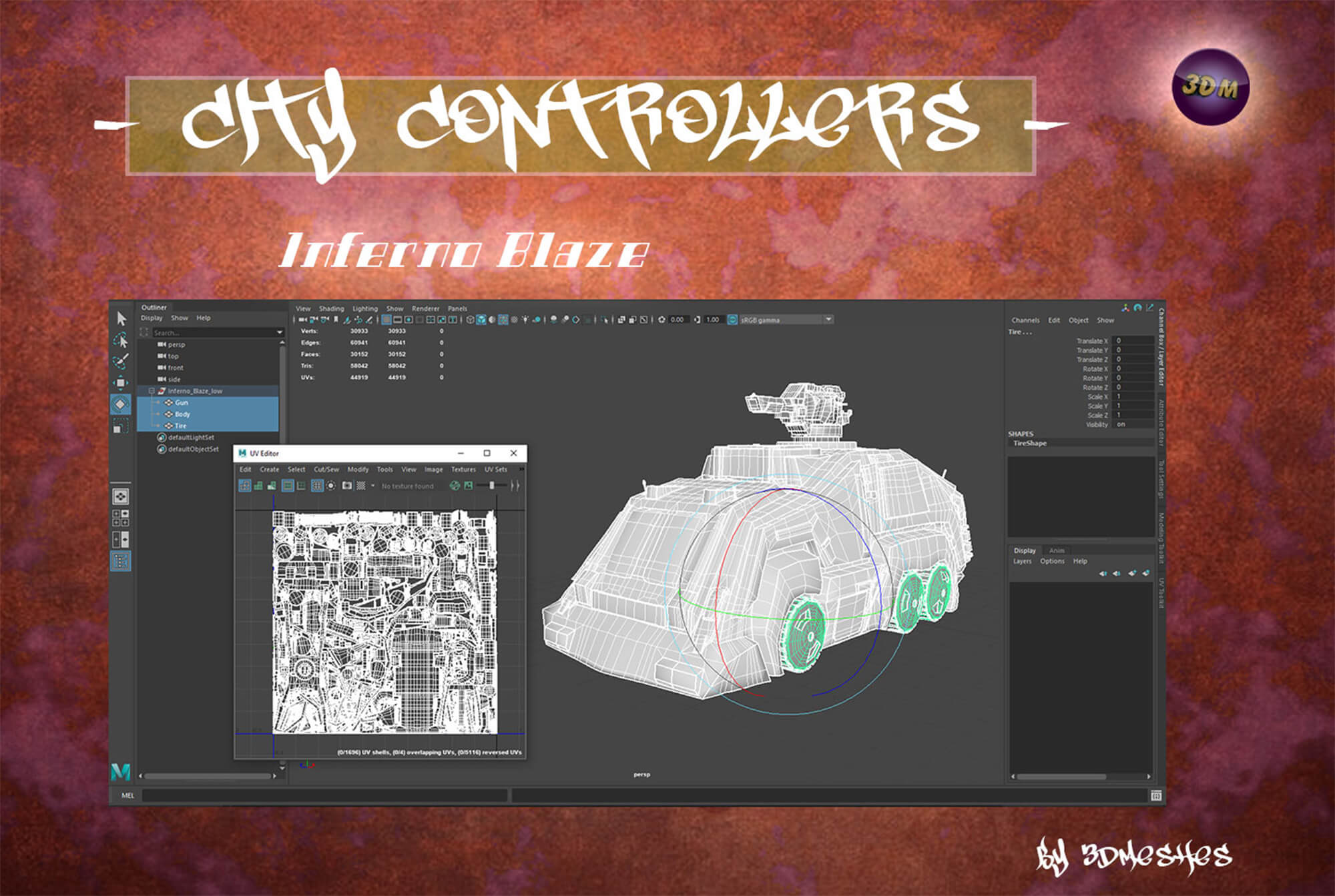 City Controllers - Inferno Blaze - PBR 3D Model by 3dmeshes