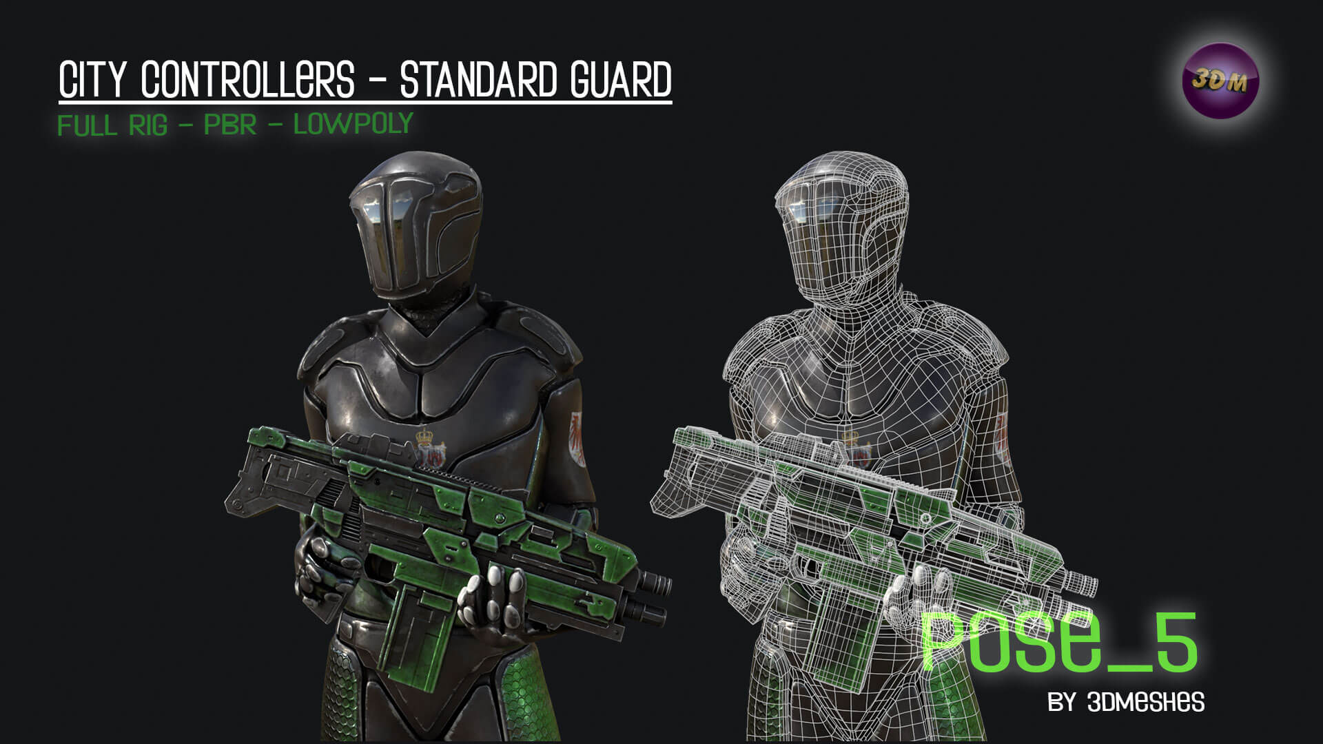 City Controllers - Standard Guard - Full Rig PBR Low Poly 3D Model by ...